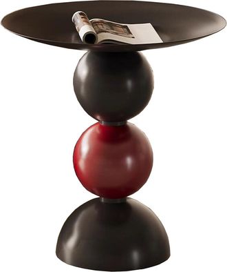 Generic Runder Beistelltisch, moderner runder Nachttisch, Getr&auml;nketisch aus Metall, Akzenttisch f&uuml;r Wohnzimmer, Schlafzimmer, Balkon, B&uuml;ro, Kleiner Sofatisch