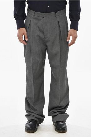 Dior Virgin Wool Double-Pleat Trousers size 50