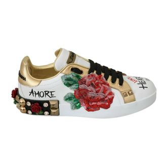 Dolce & Gabbana Roses Pailletten-Kristall-Sneakers - - Shoes - Damen - Mehrfarbig - 36 EU