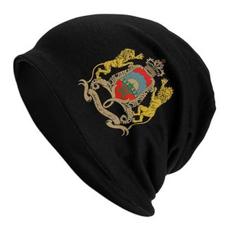 Generic Homme Femme Hiver Chapeaux Armoiries du Maroc Bonnet &Agrave; Revers Classique Bonnet dhiver Doux Bonnets De Ski pour Cyclisme Patinage Course