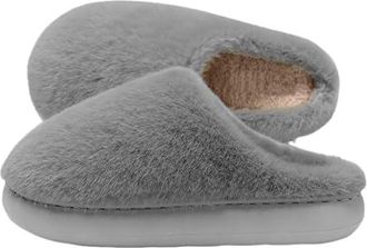 Generic Pantoufles dhiver Floues pour Femmes, Pantoufles doreiller &Agrave; Plateforme De 4 Cm, Chaussures Dint&eacute;rieur Confortables en Peluche, Pantoufles &Agrave; Enfiler e