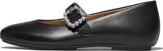 FitFlop Femme Delicato Crystal-Buckle Leather Mary Janes Chaussure Baby, Noir, 41.5 EU Étroit