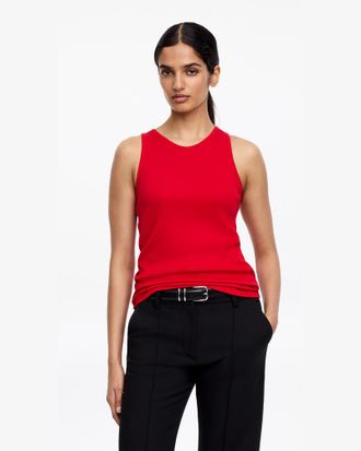Arket Geripptes Tanktop -Rot