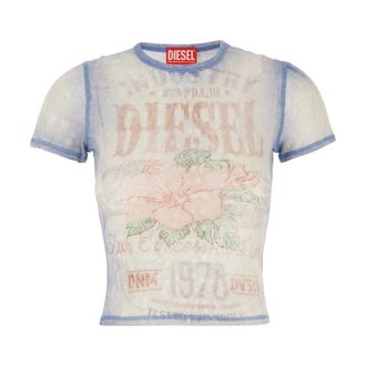 Diesel T-Shirt mit Blumenmuster - - Tops - Damen - Blau - XS