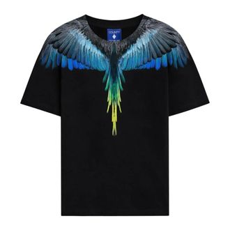 Marcelo Burlon Homme, Tops, Noir, Taille: L T-Shirt Stampa Ali