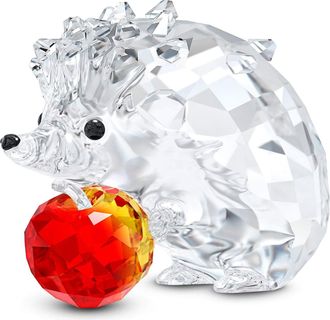 Swarovski Igel mit Apfel, Weiß/Rot, 2.9 x 2.5 x 3.7 cm