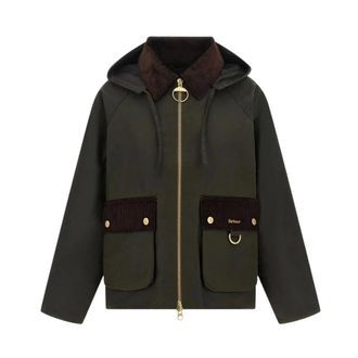 Barbour Carville Waxed Jacket - Femme - Vestes - Vert - Taille: 42 FR