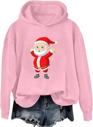 Generic HUIFUAO Sweat à capuche de Noël pour femme - Sweat-shirt de Noël amusant - Tenue de Noël surdimensionnée - Pull à manches longues - Costume de vacance
