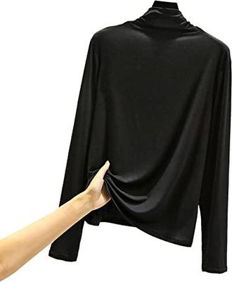 Generic sous Pull Femme Haut Thermique Femme sous Pull Thermique Femme Doux Glamour T Shirt Thermique Col V Ray&eacute; Bross&eacute; Manches Longues Look Mode Confortable