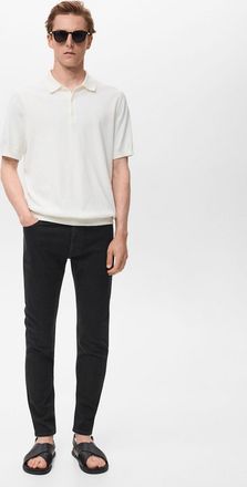 Mango Skinny Fit-Jeans Jude black denim - Herren - 36 - MANGO MAN