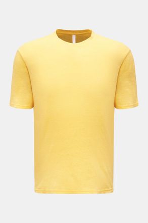 04651/ Herren - Leinen Rundhals-T-Shirt Linen Jersey gelb