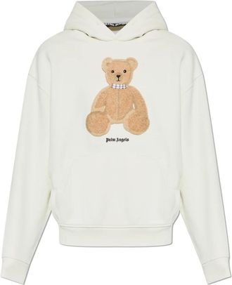Palm Angels Homme, Sweatshirts et sweats &agrave; capuche, Blanc, Taille: XL Bear Graphic Sweat &agrave; capuche