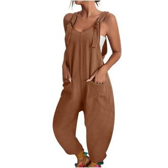 Generic Combinaison une pi&egrave;ce sans manches pour femme, combinaison d&eacute;t&eacute; pour femme, tenue &agrave; jambe droite, combinaison bandeau pour femme, combinaison taille 4