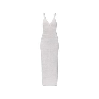 Balmain Femme, Robes, Beige, Taille: 38 FR Robe &agrave; fines bretelles