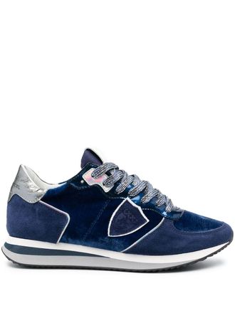Philippe Model baskets &agrave; empi&egrave;cements en daim - Bleu