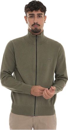 HUGO BOSS Homme, Pulls, Vert, Taille: S Cardigan à Zip avec Logo Latéral