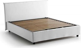 Talamo Italia Betty Doppelbett, Bettkasten mit Stoffbezug, 100 % Made in Italy, &Ouml;ffnung vorne, geeignet f&uuml;r Matratze 160 x 190 cm, Wei&szlig;