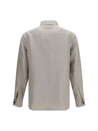 Ermenegildo Zegna Mens Cashmere, Linen, And Silk Overshirt 054 Shirt