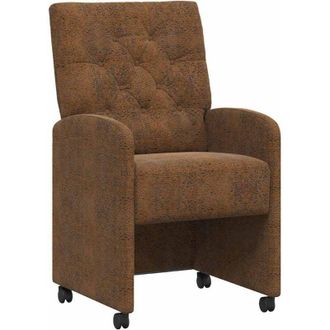 vidaXL Esszimmerst&uuml;hle mit Rollen 2 pcs Braun 58 x 67 x 97 cm vidaXL