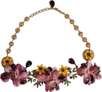 Dolce & Gabbana Collier orn&eacute; de fleurs - Femme - Accessoires - Multicolore - Taille: ONE Size
