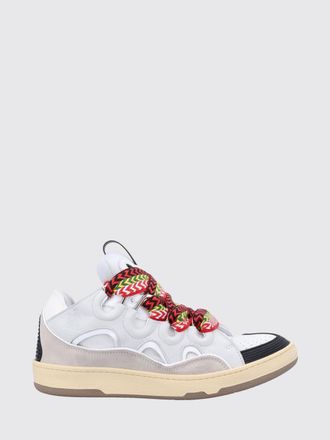 Lanvin Baskets basses Curb en cuir et mesh avec lacets oversize et tirant