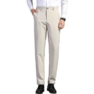 Generic Pantalon habill&eacute; confortable et dissimul&eacute; &agrave; taille extensible pour homme, abricot, 48