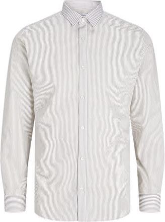 Jack & Jones Jjjoe T-Shirt imprimé Ls Aw24 Chemise décontractée, Vineyard Wine/Stripes:Stripe AOP, L Homme