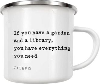 artboxONE Emaille Tasse Cicero Quote von Cristina Castro Moral - Emaille Becher Typografie