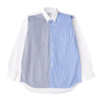 Comme Des Gar&ccedil;ons Forever Wide Fit Gestreiftes Baumwollhemd - - Shirts - Herren - Wei&szlig; - M