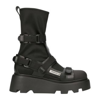 Premiata Bottes Peg Satin et Velcro - Femme - Chaussures - Noir - Taille: 41 EU