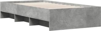 vidaXL Cadre de lit gris béton 100x200 cm bois dingénierie - Vidaxl
