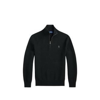 Polo Ralph Lauren Pull &agrave; col zipp&eacute; en maille textur&eacute;e de coton