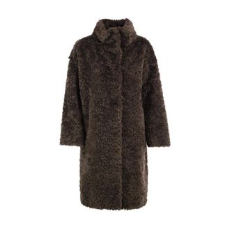 Herno Veste en fausse fourrure et peau lain&eacute;e - Femme - Vestes - Brun - Taille: 42 FR