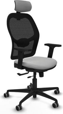 Piqueras y Crespo Ergonomischer Stuhl mit Lendenwirbelst&uuml;tze mit 2D-Armlehnen und Kopfteil, h&ouml;henverstellbar und neigbar. Ausgestattet mit Syncro/Traslack und eingespri