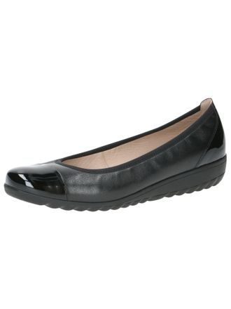 Caprice Damen Ballerinas aus Leder mit Keilabsatz, Schwarz (Black Nappa Co), 37 EU