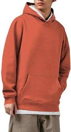 Generic Sweat &agrave; capuche uni pour homme automne hiver tendance d&eacute;contract&eacute; &agrave; manches longues surdimensionn&eacute; coupe ample confortable v&ecirc;tements pour entra&icirc;nement