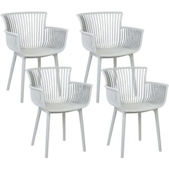 Beliani Gartenstuhl 4er Set PESARO Hellgrau