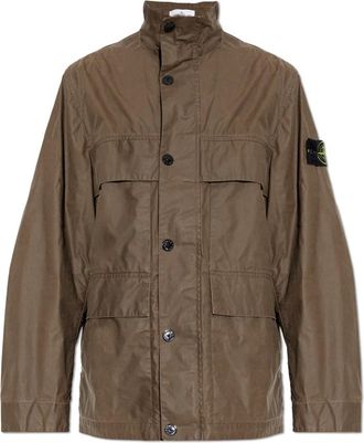 Stone Island Homme, Vestes, Brun, Taille: M Veste avec &eacute;cusson logo