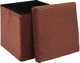 The Home Deco Factory HD0275, Cotele Scott Terra Faltbare Ottoman-Truhe, Weichheit, Möbel, Sitz, Faltbare Truhe und Bank, 38 x 38 x 38 cm, Sitzhöhe 38 cm, Terrakotta