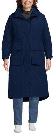 Lands End Wasserdichter Isolierter Stadion-Kapuzenmantel Squall, Damen, Größe:48-50 plus, Blau, Nylon, by Lands End