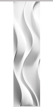 Home Wohnideen Schiebegardine JAIR in Seidenoptik - Wellendruck, 245x60 cm, Zubehör, Farbe:grau, Größe:245 x 60 cm, Anzahl:1x