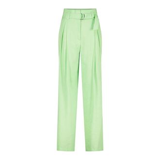 Marc Cain High-Waist Leinen Wide-Leg Hose - - Trousers - Damen - Gr&uuml;n - XL