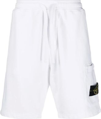 Stone Island Homme, Shorts, Blanc, Taille: 2XL 6200011 Bermuda en molleton de coton
