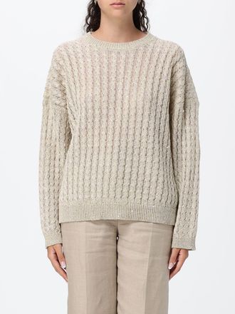 Brunello Cucinelli Pull Dazzling Cable en lin avec travail ajour&eacute;