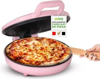 Nutrichef NutriChef Four à Pizza Électrique 1500W - Appareil de Cuisson Antiadhésif Ø30 cm - Prépare Pizzas Maison, OEufs, Tartines et Plus - Compact, Poignées 