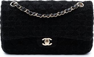 Chanel Hobo Bags - Medium Classic Tweed Single Flap - Gr. unisize - in Schwarz - für Damen