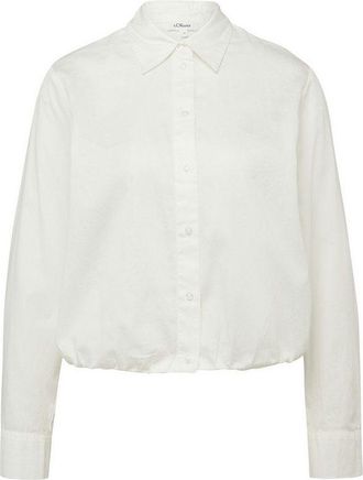 s.Oliver Langarmbluse Bluse Baumwollsatin-Bluse mit Raffung