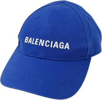 Balenciaga unisex, Pre-owned, Bleu, Taille: ONE Size Chapeau en coton Pre-owned