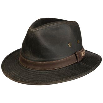 Stetson Sri Lanka Traveller Stoffhut Einfarbiger Hut Ledergarniturband UV-Schutz 40 Herren Fr&uuml;hjahr bis Winter Dunkelbraun XXL (62-63 cm)