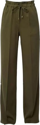 Liu Jo Femme, Pantalons, Vert, Taille: 42 FR Wide Pantalons